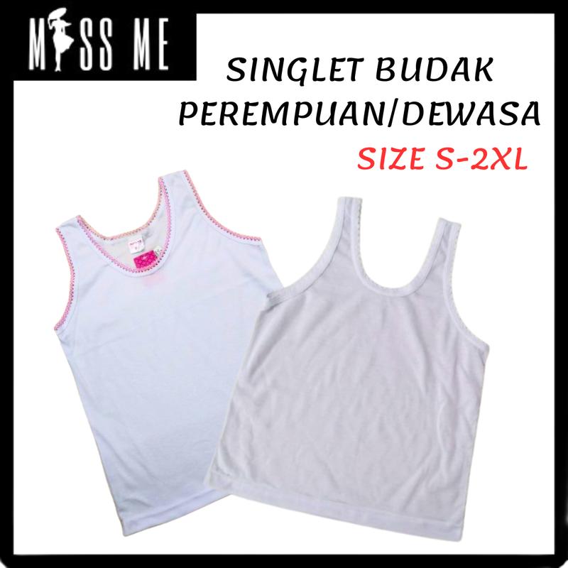 Singlet Perempuan Budak & Dewasa Size S-2XL / Singlet Biasa-Singlet ...