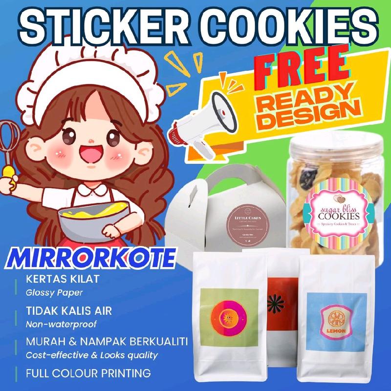 Mirrorkote sticker - Food Makanan Produk Label kek cake cookies ...