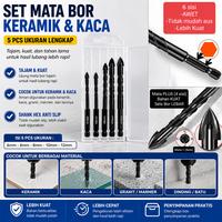Jual Set Mata Bor Tungsten 5pcs Drill Bit Multifungsi Bor Kaca Keramik ...
