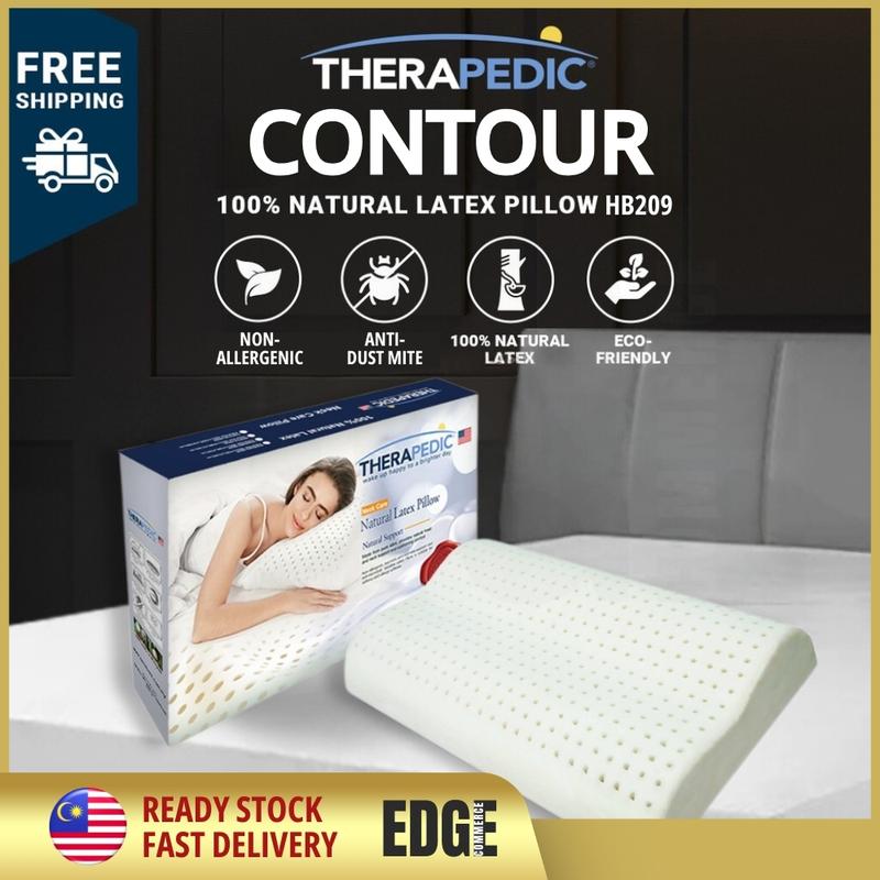 [100% Lateks Asli / Susu Getah] Bantal Kontur Therapedic + Sarung ...