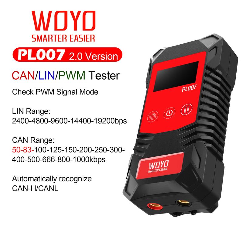 1pc WOYO PL007 CAN LIN PWM Tester, Auto-recognize CAN-H & CAN-L, Read ...