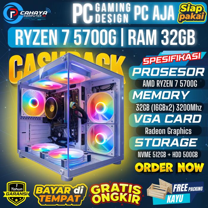 Jual PC Gaming AMD Ryzen 7 5700G | RAM 32GB 3200Mhz DDR4 | SSD Nvme ...