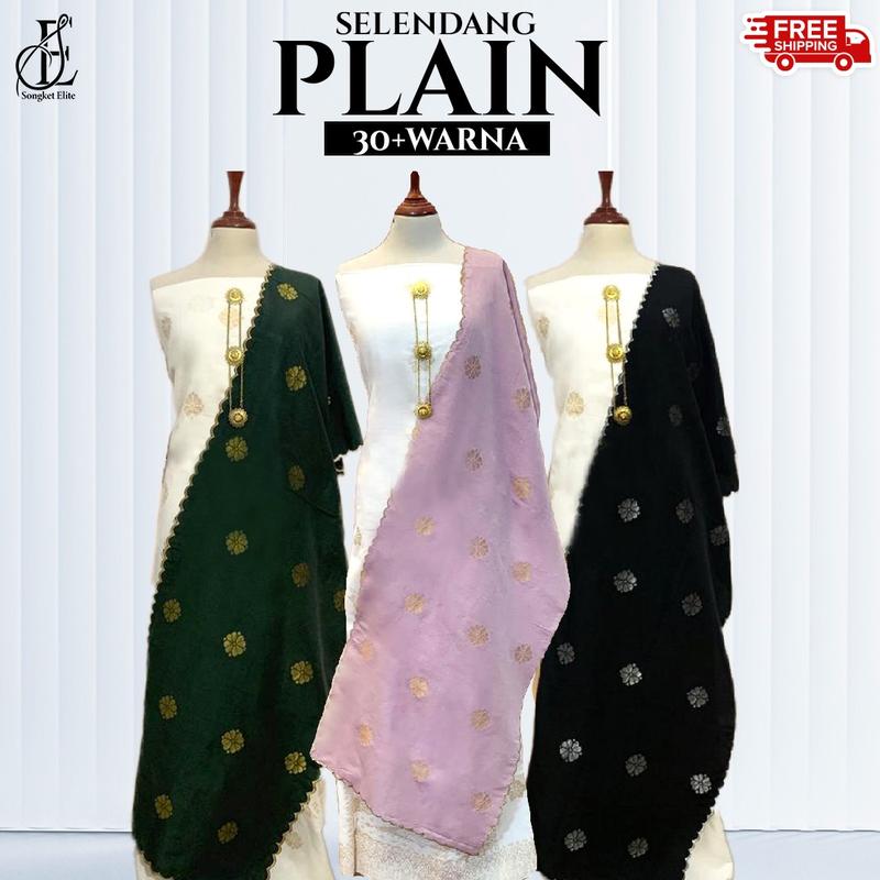 By Songket Elite - Selendang Plain - Cotton - Floral - Women - TikTok ...