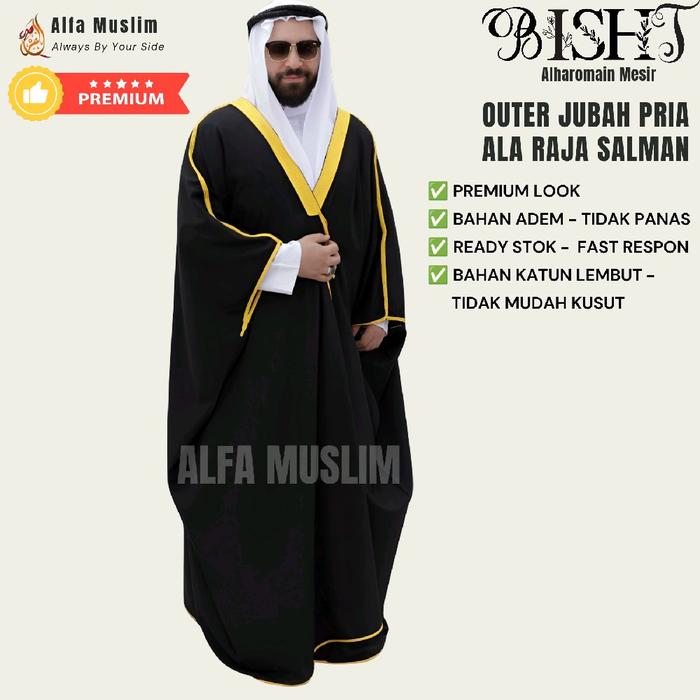 Promo Bisht Premium, Bisht Ala Raja Salman, Luaran Jubah Pria, Outer ...