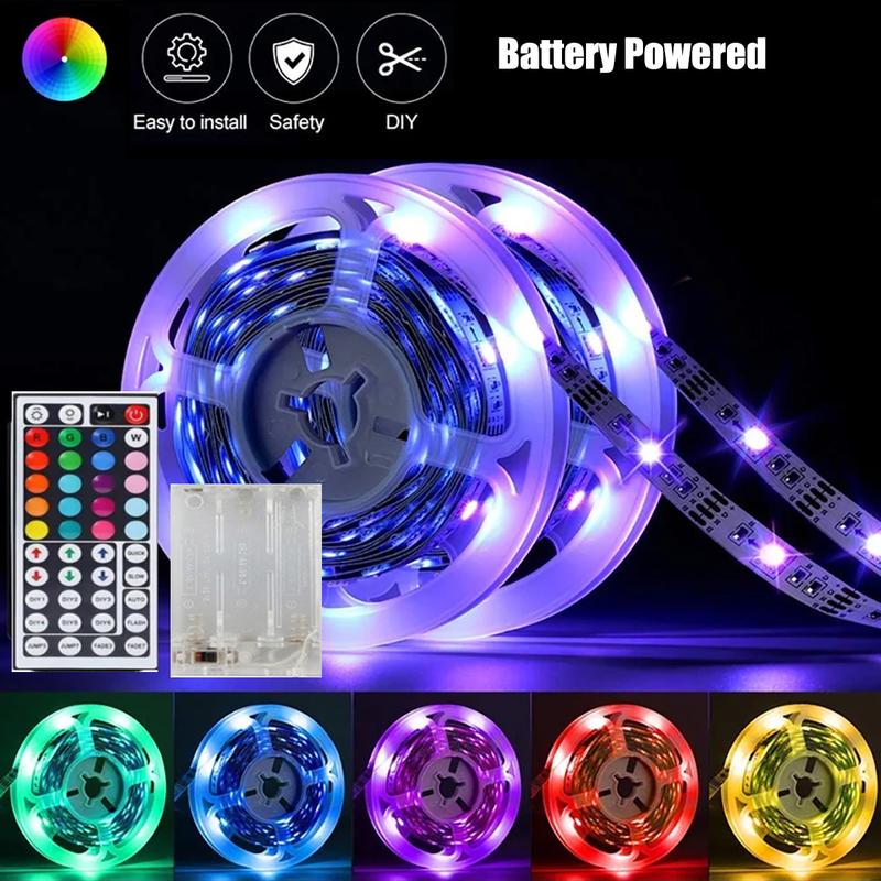 RGB 44 Keys LED Strip Light Battery Boxs 5050 1M/30Beads TV Backlight ...