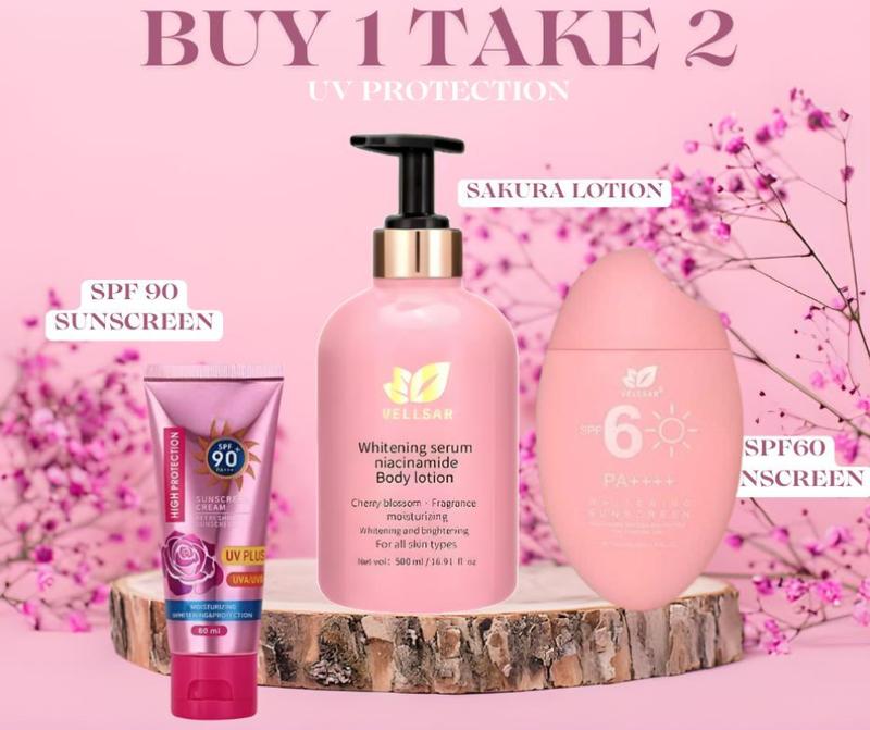 (BUY 1 TAKE 2)VELLSAR SAKURA LOTION SUNSCREEN SPF90 AND VELLSAR ...