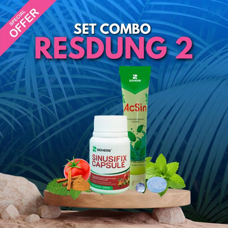 Sidherb Acsin Care Cleanser & Sinusifix Capsule Set Combo Resdung ...