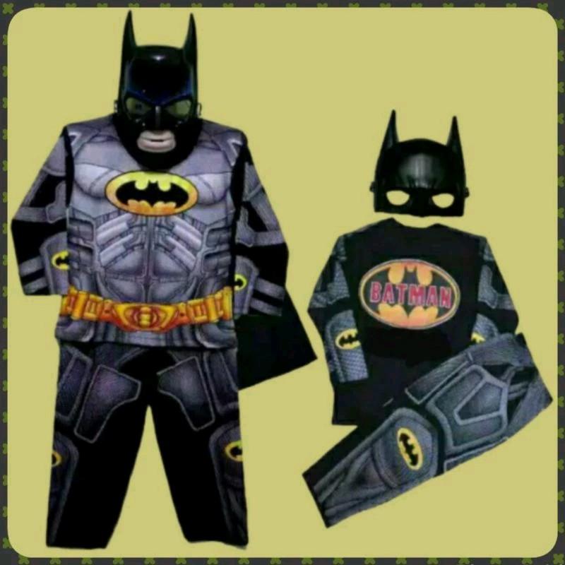 KOSTUM BATMaN ANAK FREE TOPENG PLASTIK UNTUK USIA 3-10TH - Shop | Tokopedia