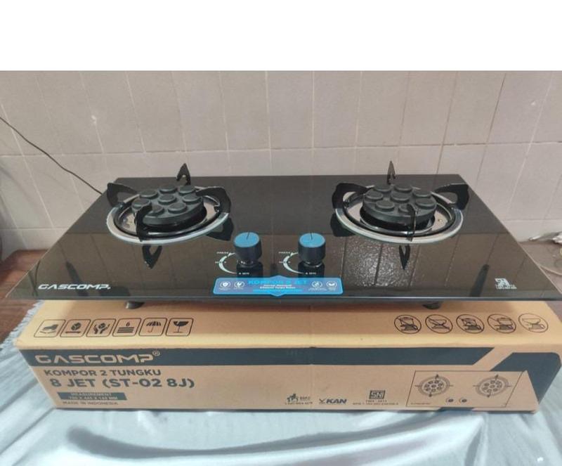 SHISHU KOMPOR TANAM GAS KACA 2 TUNGKU API JET BIRU FULL HITA - Shop ...