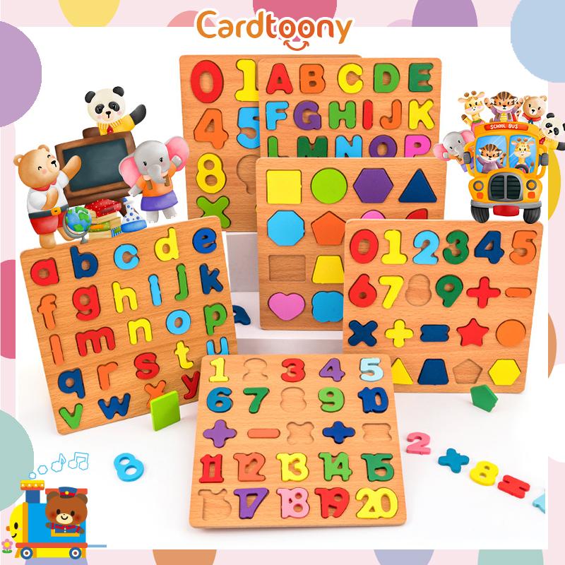 Mainan Puzzle Kayu Edukasi Huruf ABC Angka Shape Balok untuk - Shop ...