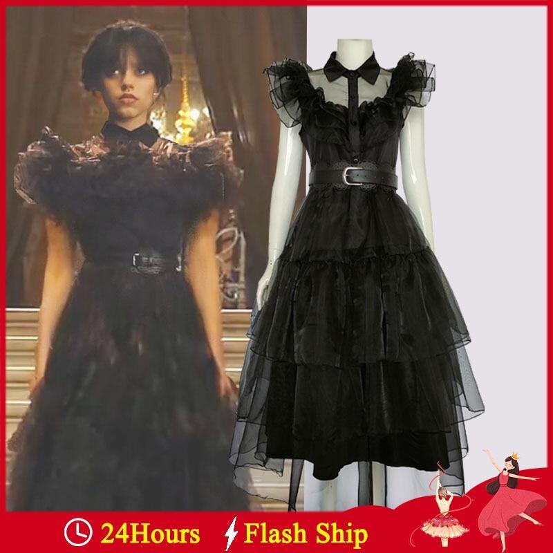 Cosplay Movie TV Wednesday Addams Costumes Sets School Uniform - TikTok ...