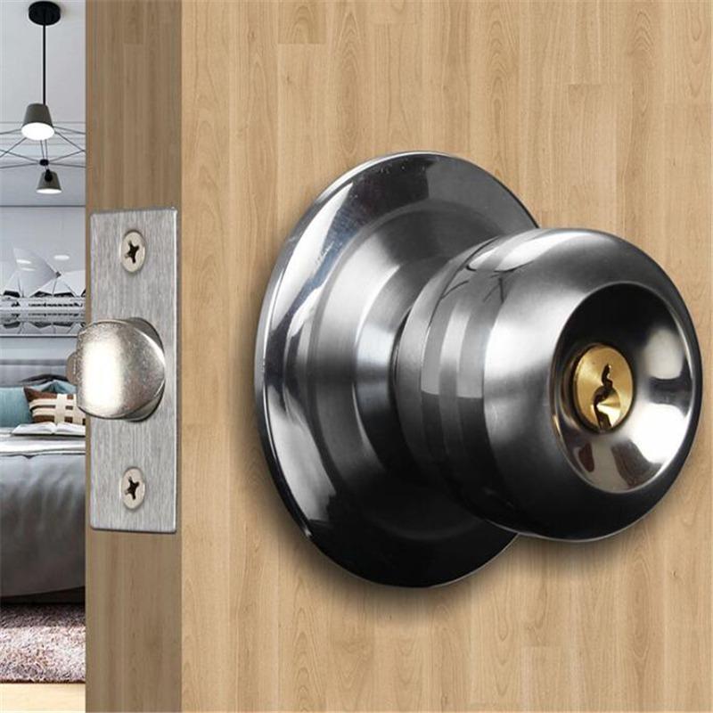 Aluminum Alloy Round Door Knobs Rotation Lock Knobset Handle - TikTok ...