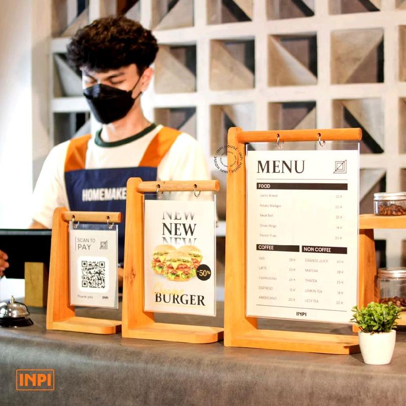 Gantungan Menu Berdiri Kayu untuk Display Restoran dan Cafe - Shop ...