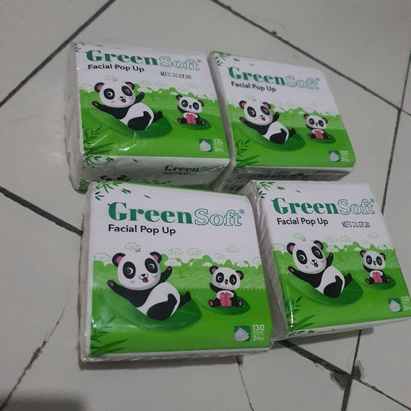TISU GREENSOFT Tissue Green Pop Up 130 sheets 2 ply - Shop | Tokopedia