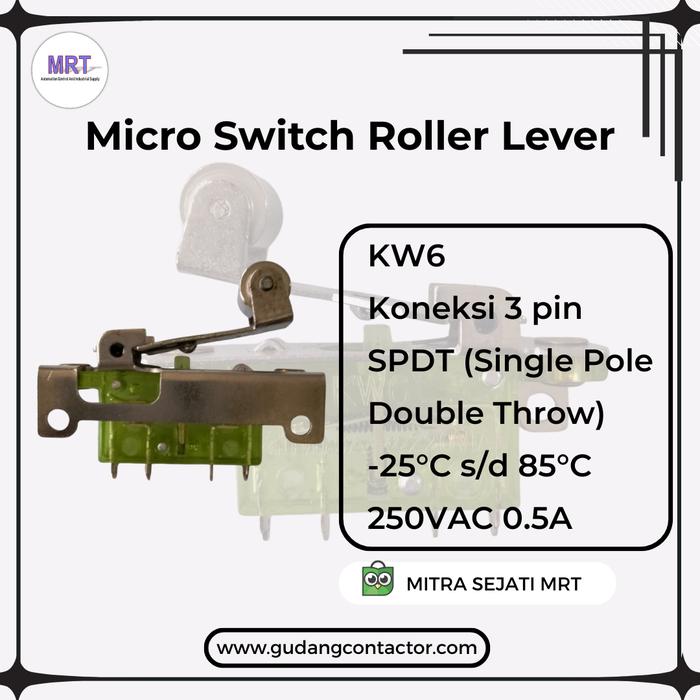 Jual Micro Switch KW6 Green Transparan Roller Lever SPDT 0.5A 250V ...