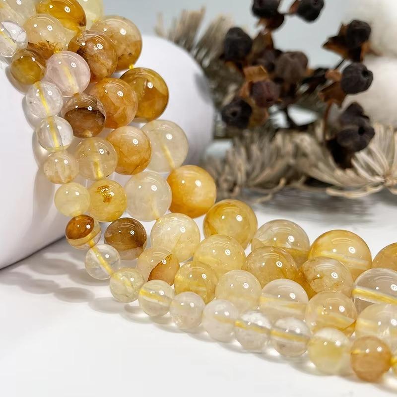 Natural Tangerine Quartz Gemstone Smooth Round Loose Beads For - TikTok ...