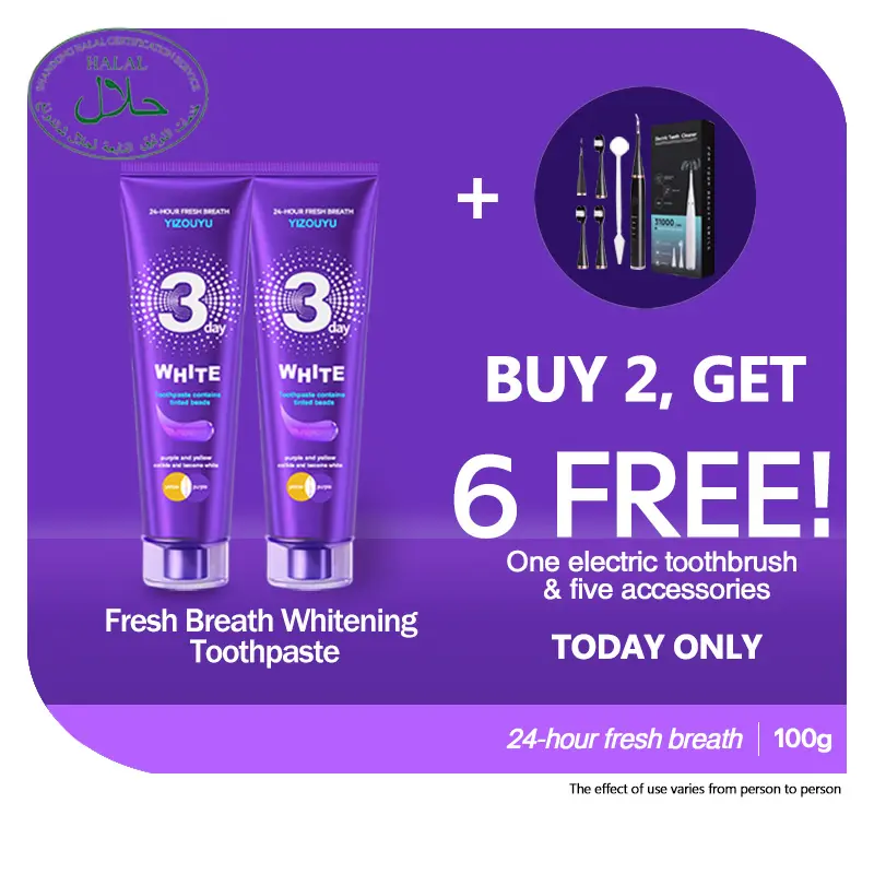 Purple toothpaste purple light color repair whitening toothpaste ...