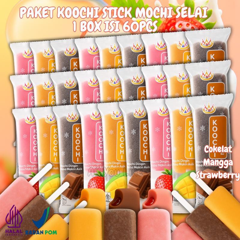 [ HALAL ] Mochi Stick Isi 1 Dus X 60 Pcs / Stik Mochi / Koochi - Shop ...