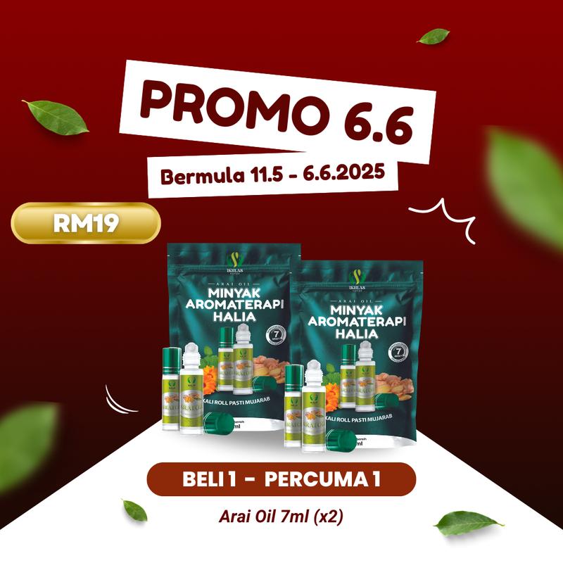 ARAI AROMATHERAPY OIL (MINYAK HALIA) BUY 1 FREE 1 - TikTok Shop Malaysia