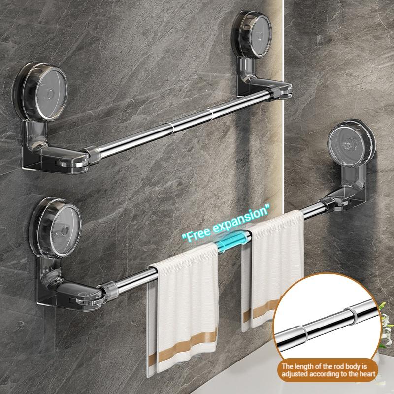 Convenient Adjustable Suction Cup Retractable Towel Rack Punch-Free ...