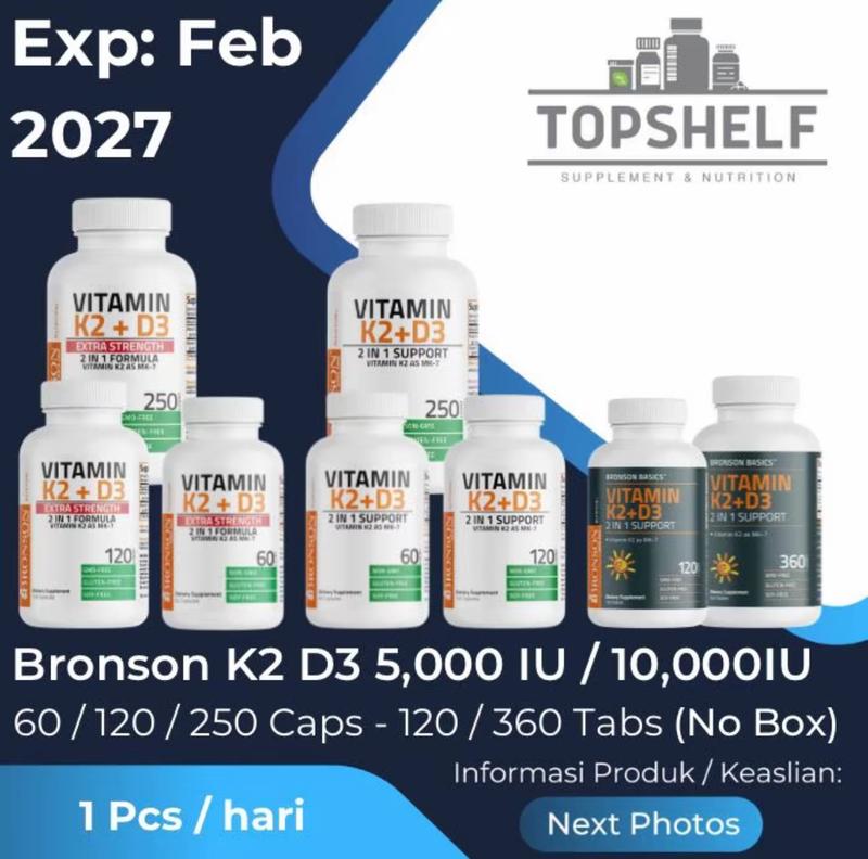 Bronson Vitamin D3 5000 lU K2 90 Mcg for HeartBones lmmunity 120 Caps ...