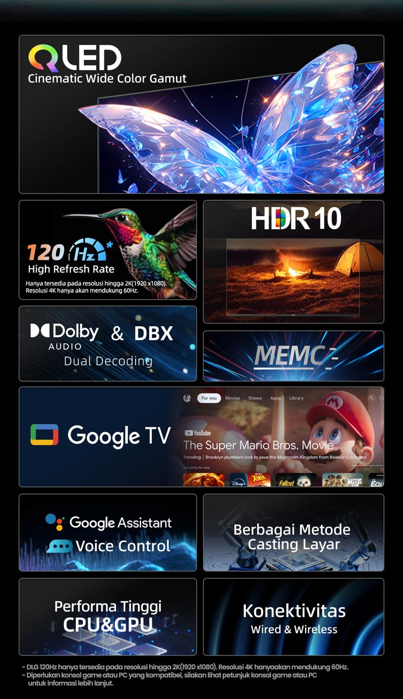 Changhong QLED TV 4K 43 inch Google Smart QLED PRO Digital TV Google ...