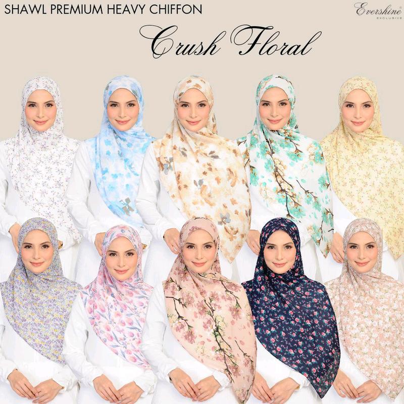 Shawl Pleated Labuh Printed Premium Fabulous Crush - Corak Abstrak ...