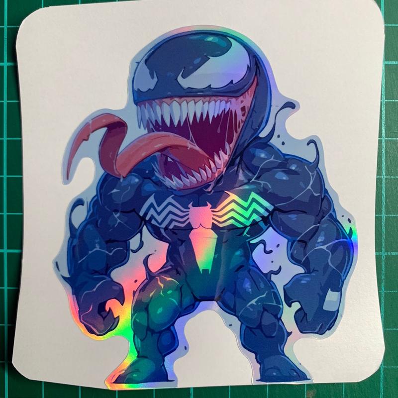 Sticker Motor Hologram reflective Venom Sticker Cute venom reflective ...