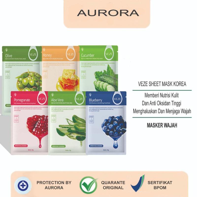 [BPOM] - Veze Sheet Mask Masker Wajah Korea Blueberry Aloevera - Shop ...