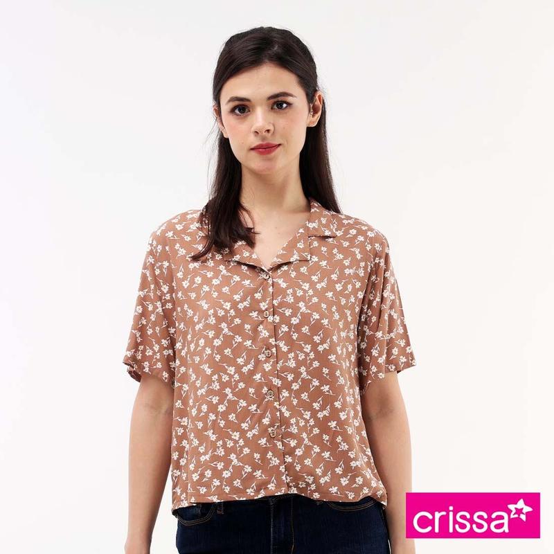 Crissa Woven Printed Short Sleeves Blouse CSLT18-0107 - TikTok Shop ...
