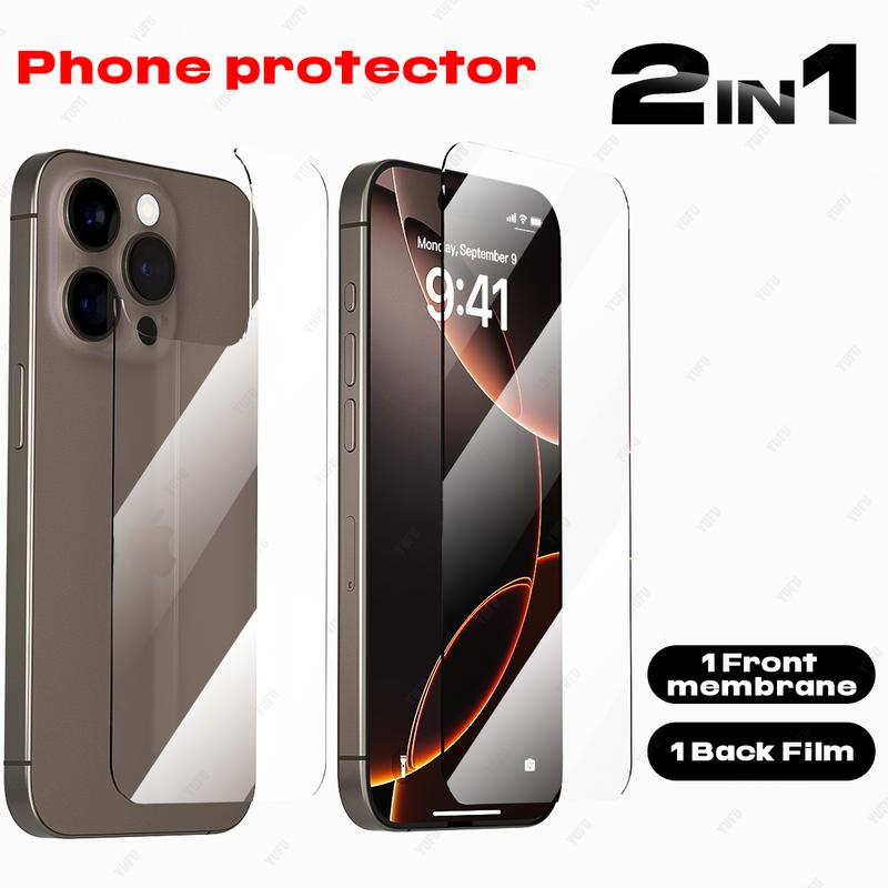 YUFU 2-in-1 HD Front and Back Tempered Glass Screen Protecto - TikTok ...