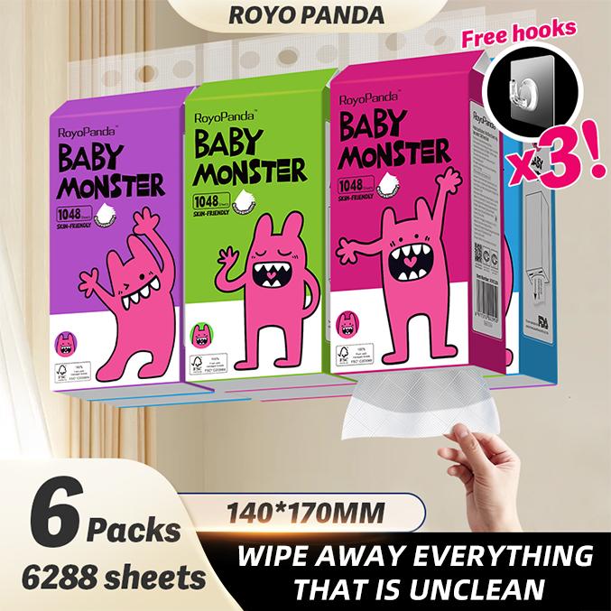 【BUY 1 TAKE 5】ROYOPANDA Hanging Pull-out Tissues, Baby Monster - TikTok ...