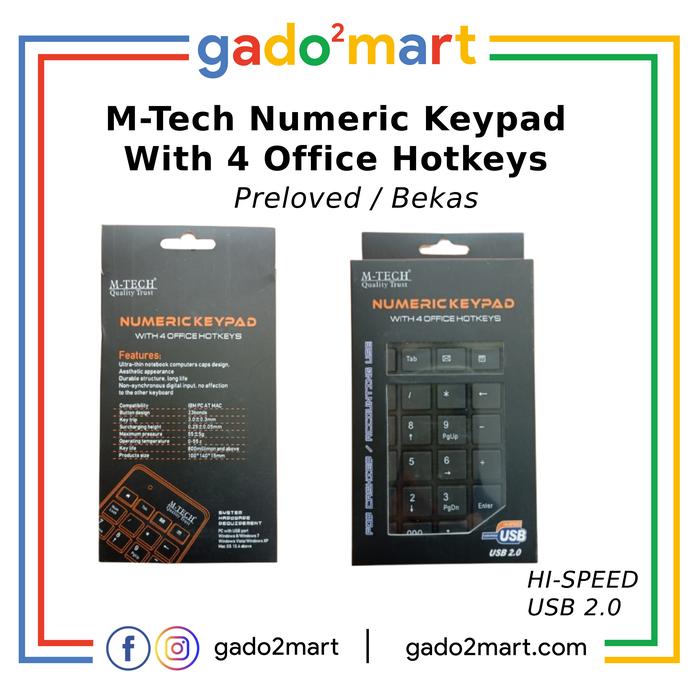 Jual M-TECH Numeric Keypad USB 2.0 – For Office Hotkeys - Kota Surabaya ...
