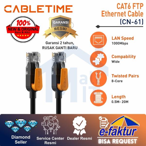 Promo CABLETIME Kabel LAN RJ45 Cat 6 Gigabit Ethernet FTP Cable ...
