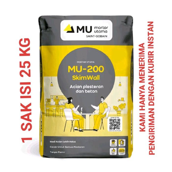 Jual MU-200 SKIMWALL 25 KG SEMEN INSTAN ACIAN PLESTERAN DAN BETON ...