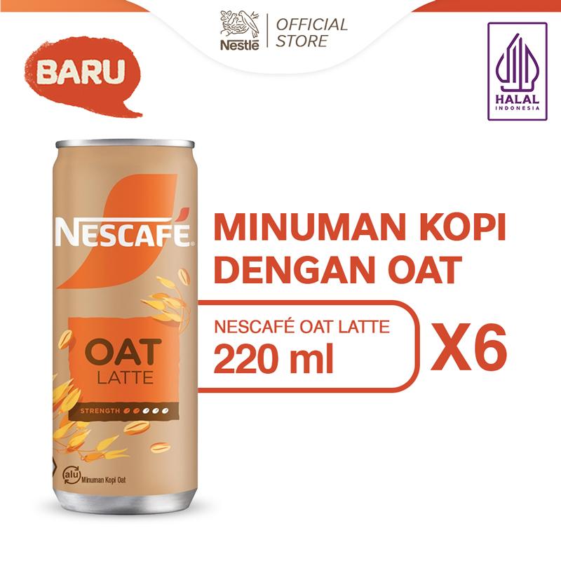 NESCAFE Kopi Kaleng Rasa Oat Latte 220ml x 6pcs - Shop | Tokopedia