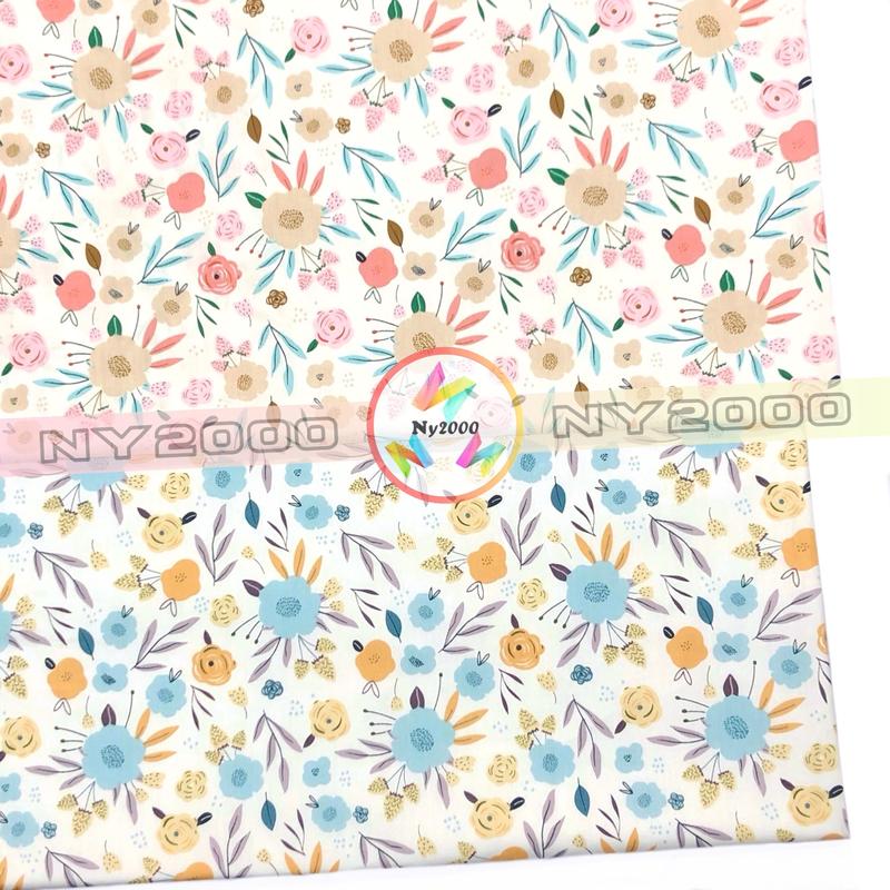 Kain Comb Cotton Corak Bunga Warna Pastel (Bidang 63") - TikTok Shop ...