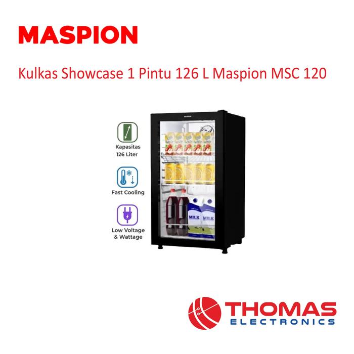 Jual Showcase 1 Pintu 126 Liter Maspion MSC120 MSC 120 Lemari Pendingin ...