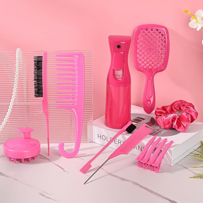 12pcs Hair Dressing Comb Hair Brush Set with Hair Spray Bottle Bristle ...