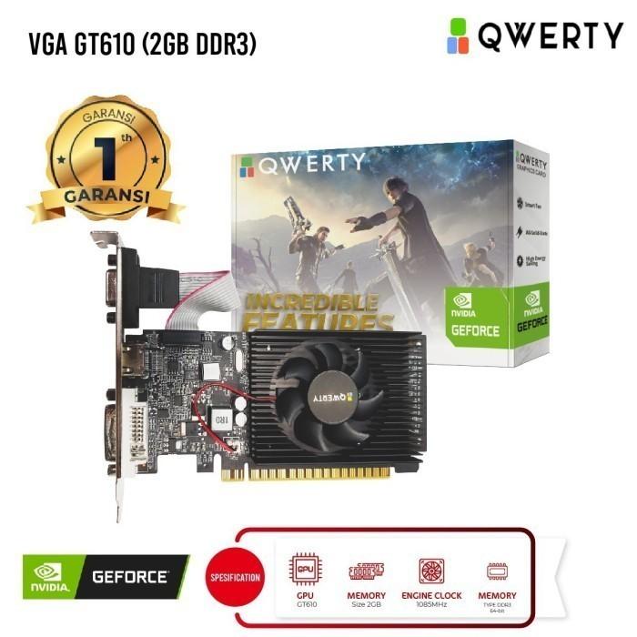 VGA GEFORCE QWERTY GT 610 2GB DDR3 GT610 - Shop | Tokopedia