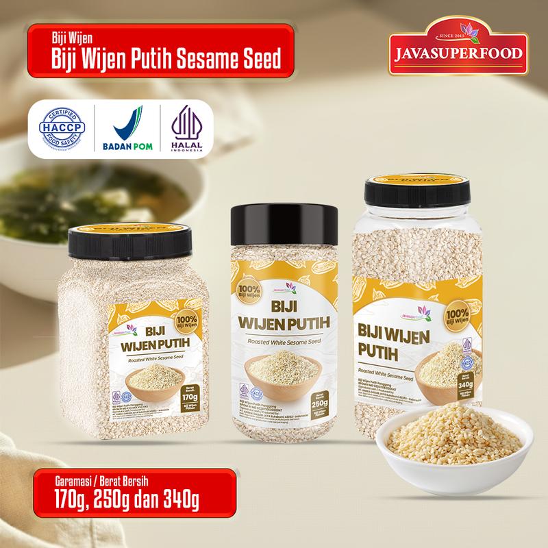 [HALAL] BIJI WIJEN PUTIH 100% (50G/170G/250G/340G) / WHITE SESAME SEEDS ...