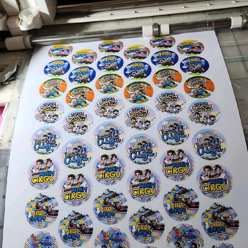 STICKER HARI GURU, BENTUK BULAT 4CM SEBANYAK 48PCS, BOLEH TAMPAL ...