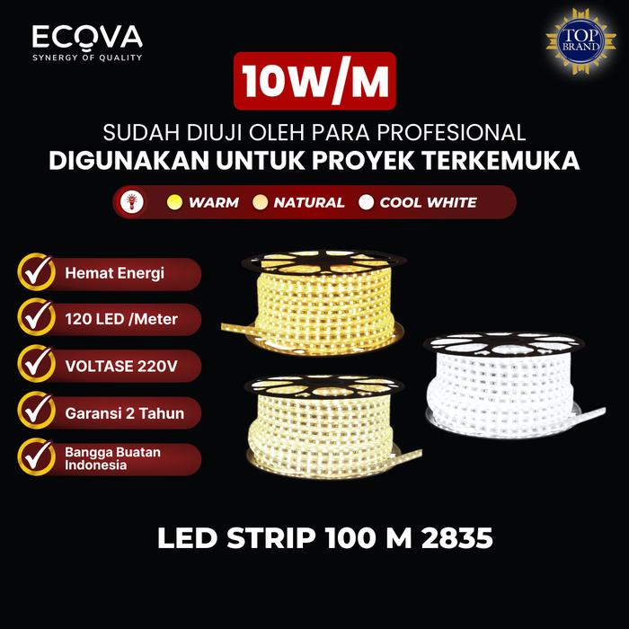 Promo Ecova - Lampu LED Strip Chip On Board (COB) 2835 | Panjang 100 ...