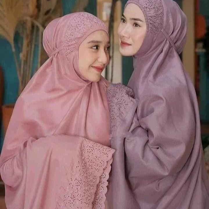 Plain Khadijah Lace Cotton Mukna Set Jakarta - TikTok Shop Philippines