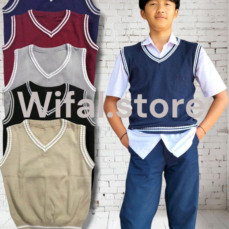 ROMPI RAJUT V-NECK / ROMPI RAJUT SERAGAM / ROMPI RAJUT PRIA WANITA ...