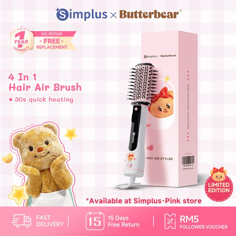 【Simplus Pink】Simplus Hot Air Styling Brush 4-In-1 Hair Dryer Comb Fast ...