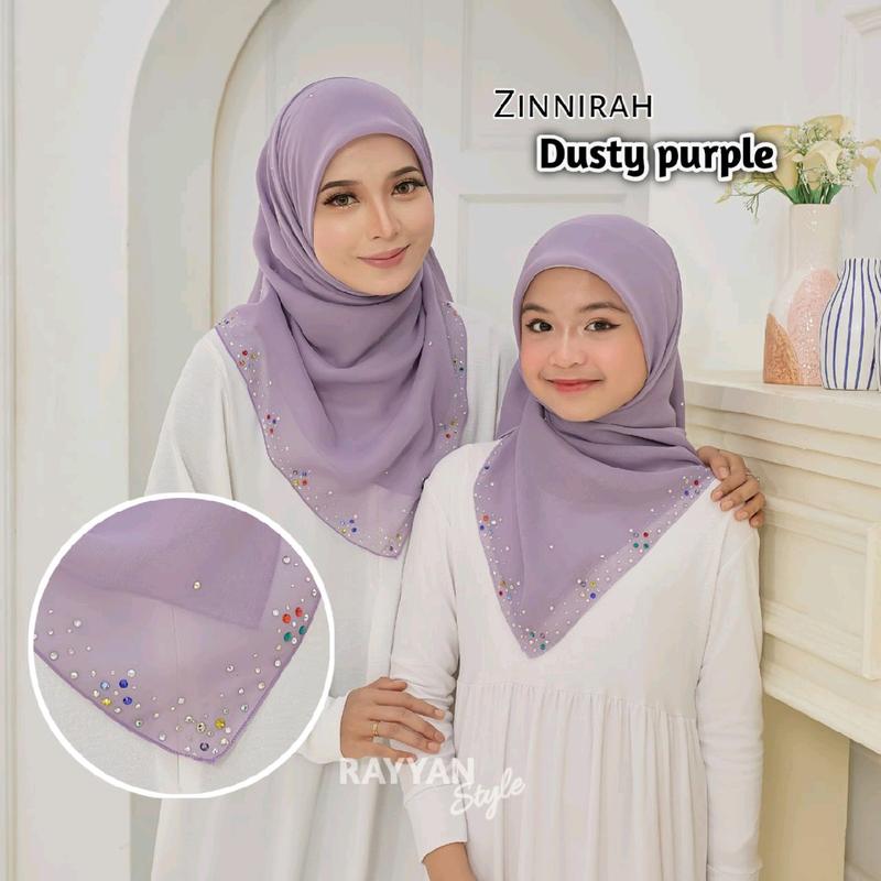 Bawal ZINNIRAH cotton sedondon Bidang 40,45,55 Square Hijab - TikTok ...