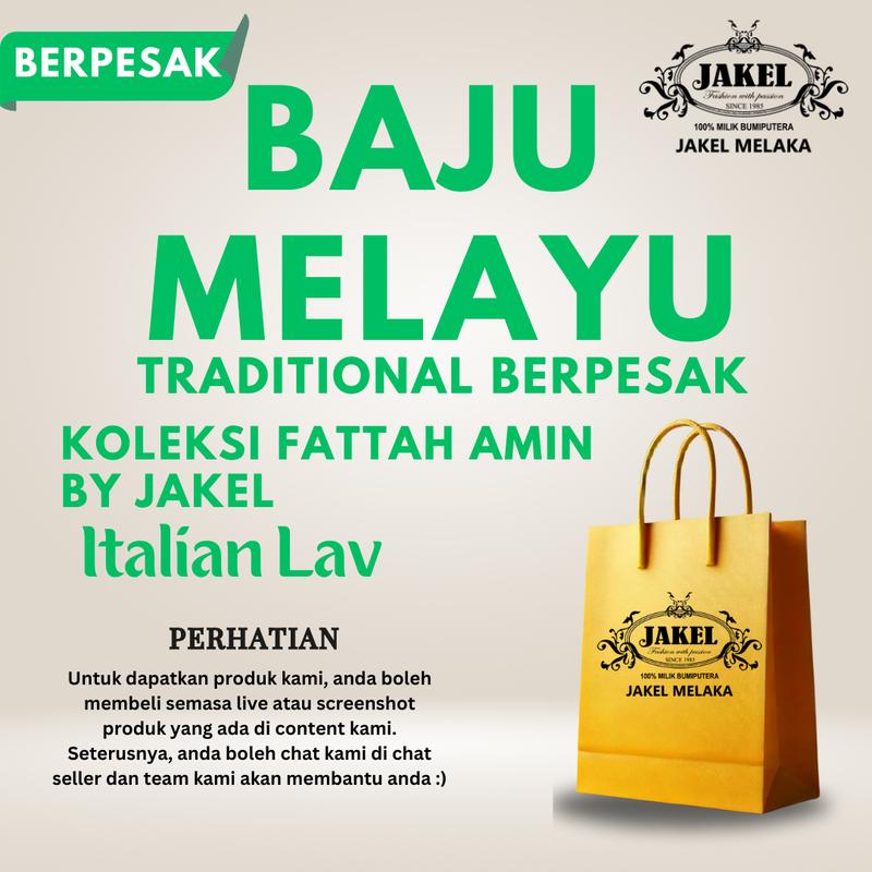 FATTAH AMIN BERPESAK | BAJU MELAYU DEWASA | ITALIAN LAV | BM465C ...