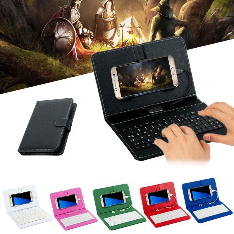 New Mini Universal Wired Tablet Phone Keyboard Leather Case Magnetic ...