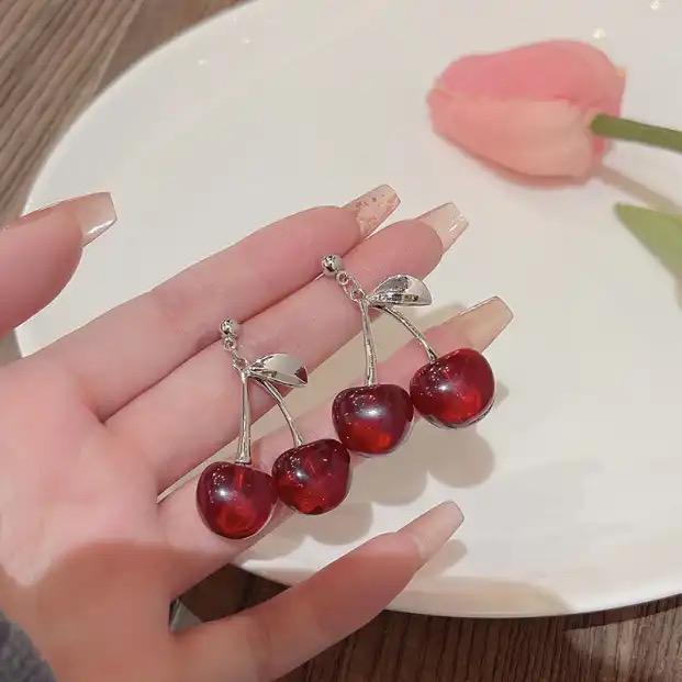 StylishGirlHacks Anting Korea Motif Sweet Red Cherry - Shop | Tokopedia